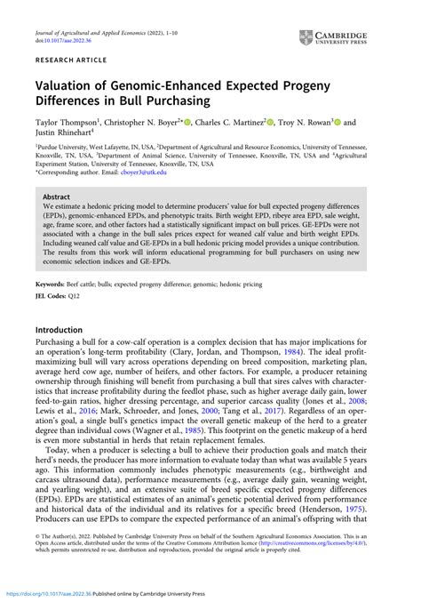 Pdf Valuation Of Genomic Enhanced Expected Progeny Differences In