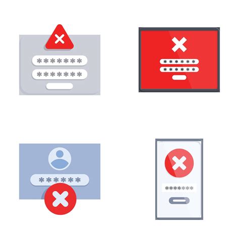 Set Of Password Error Notification Icons 46098963 Vector Art At Vecteezy