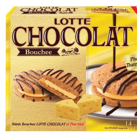 Quận 3 Bánh Lotte Chocolat Bouchee Vị Phô Mai Hộp 378g Bánh Lotte