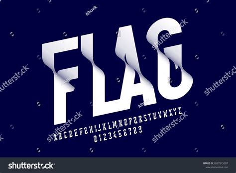 Waving Flag Style Font Alphabet Letters Stock Vector Royalty Free