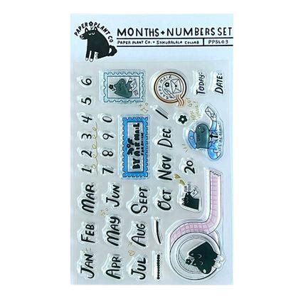 Sakuralala X Paper Plant Co Clear Stamps Months Numbers Shokakko