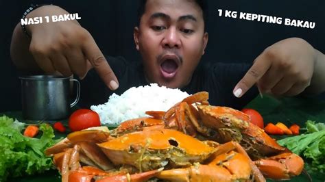 Mukbang Kepiting 1 Kg Pake Nasi 1 Bakul Youtube