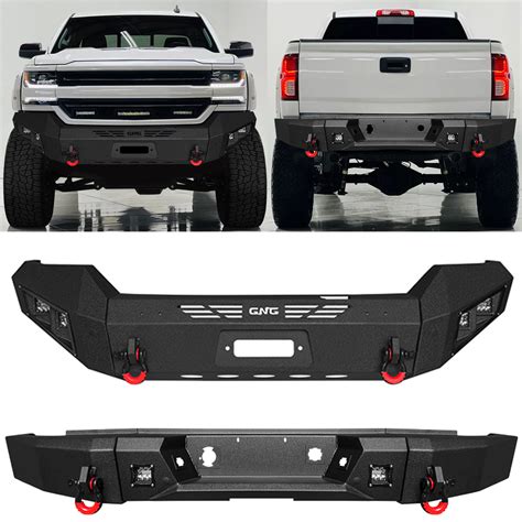Gng Front And Rear Bumper Fits 2016 2018 Chevrolet Silverado 1500 And