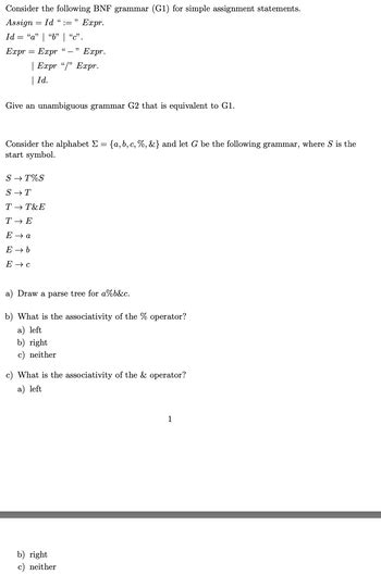 answered b what is the associativity of the operator a left b