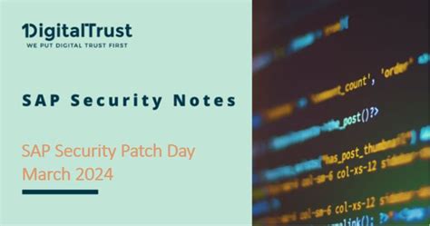 Sap Security Patch Day March 2024 1digitaltrust As