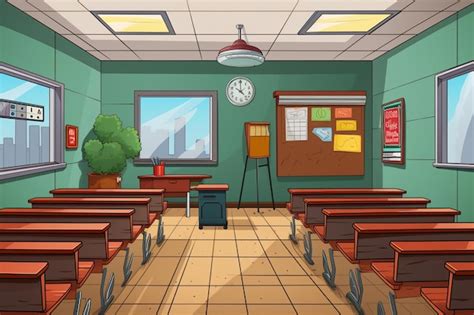 Cartoon Classroom Background Images Premium Ai Generated Image