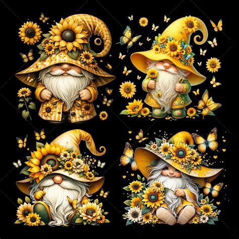 Watercolor Sunflower Gnome Png Cute Sunflowers Gnomes Clipart