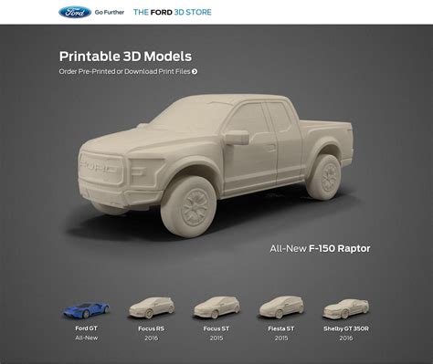 The Ford 3d Store 3d Print Your Own Model Cars Printerbase News Blog