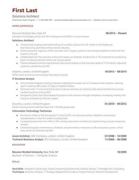 9 Solutions Architect Resume Examples For 2025 Resume Worded