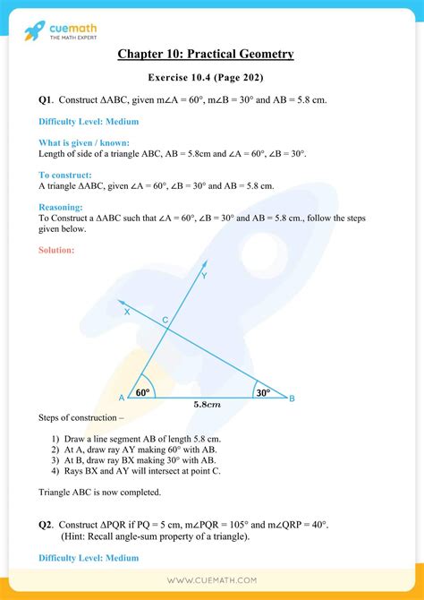 NCERT Solutions Class 7 Maths Chapter 10 Practical Geometry Access PDF