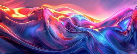 Abstract Iridescent Background Design 3d Render Featuring A Dynamic