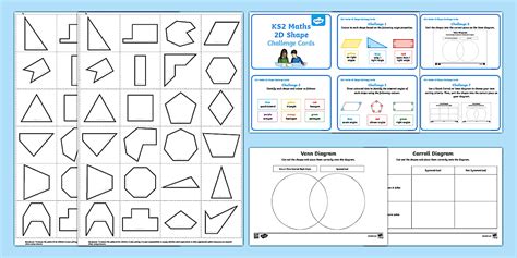 👉 Ks2 Maths 2d Shape Challenge Cards Twinkl