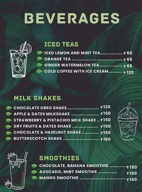 Menu Leafy Lounge Resto Cafe North Paravur Kerala