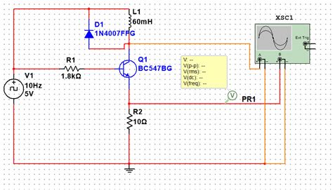 diodes relay simulation in multisim output voltage shortly above