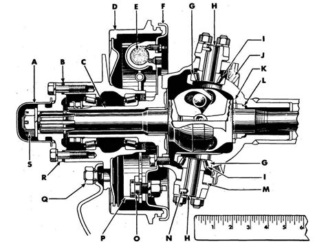 Willys Jeep Mb Front Wheel Spindle Cross Sectional
