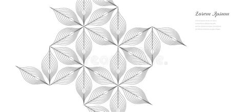 Abstract Black White Leaf Lines Geometric Pattern Background Natural