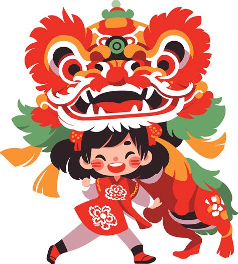 舞狮商业设计插画素材