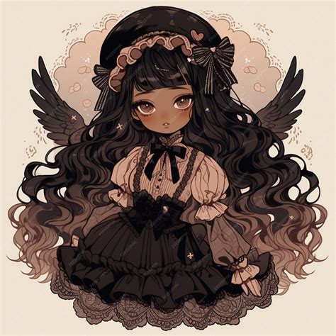 Premium Photo Anime Style Illustration Of A Girl With Long Black Hair