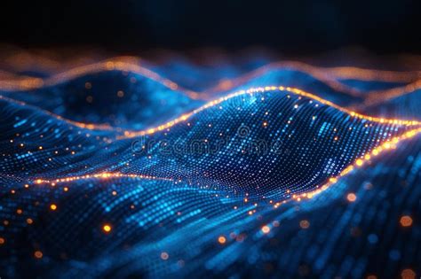 Digital Blue Wave Background With Data And Binary Code For Tech Video