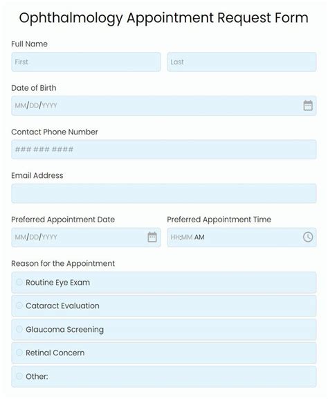 Free Esthetics Appointment Request Form Template