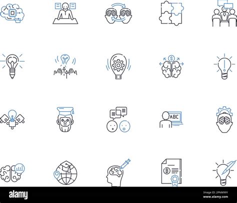 Cognitive Style Outline Icons Collection Perception Learning Processing Analysis Synthesis