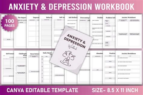 Editable Anxiety And Depression Workbook Graphic By Kdp Gallery