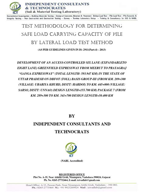 Methodology Lateral Load Test Pdf Deep Foundation