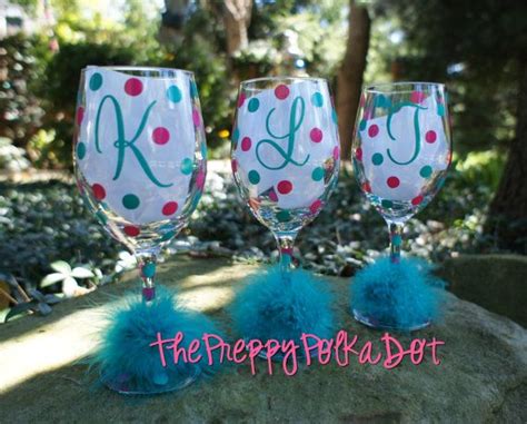 Personalized Initial Wine Glass Etsy Wedding Ts For Bridesmaids