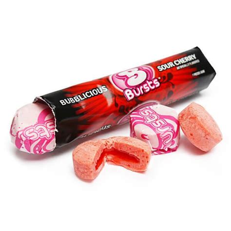 Bubblicious Bubble Gum Bursts Packs Cherry Storm 12 Piece Box