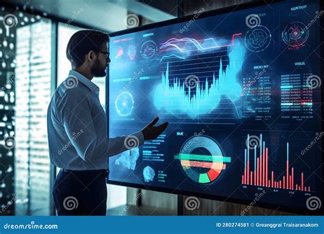 Financial Technology Kpi Dashboard On Virtual Screen Big Data