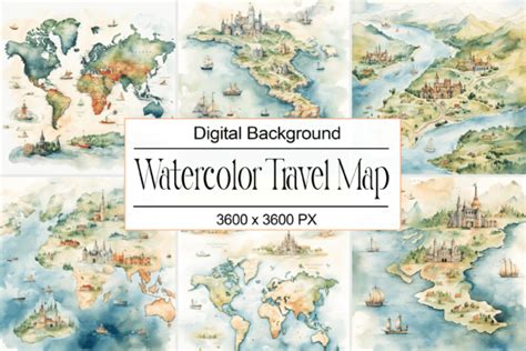 Watercolor Travel Map Graphic By Pro Designer Team · Creative Fabrica