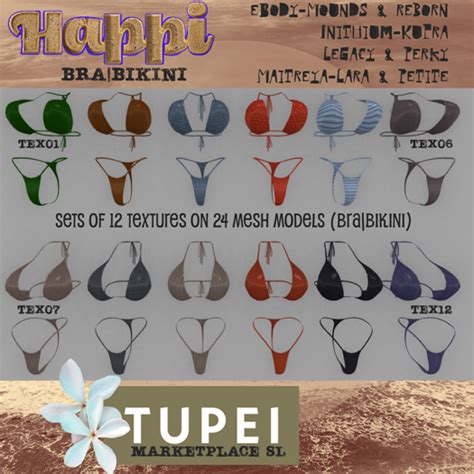 Second Life Marketplace Tupei Happi Brabikini Set Of 12 For Ebody