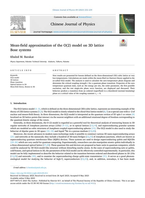 pdf mean field approximation of the o 2 model on 3d lattice bose systems