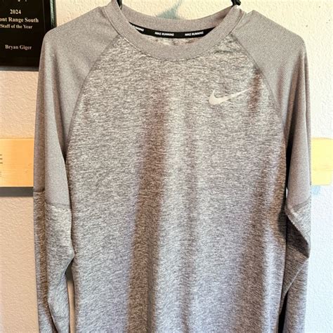 Nike Shirts Nike Drifit Running Long Sleeve Shirt Gray Mens Small