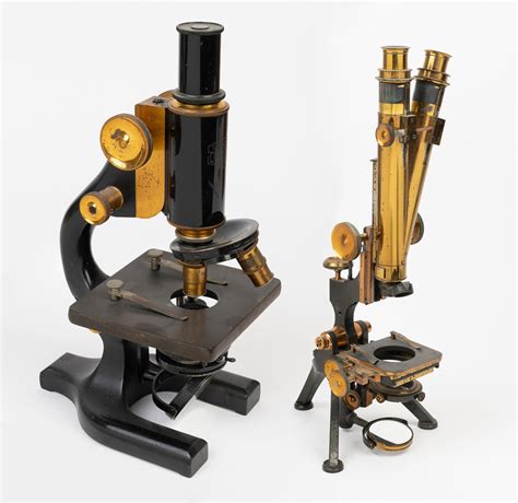 Lot A Vintage Microscope By Spencer Buffalo Usa And A Binocular