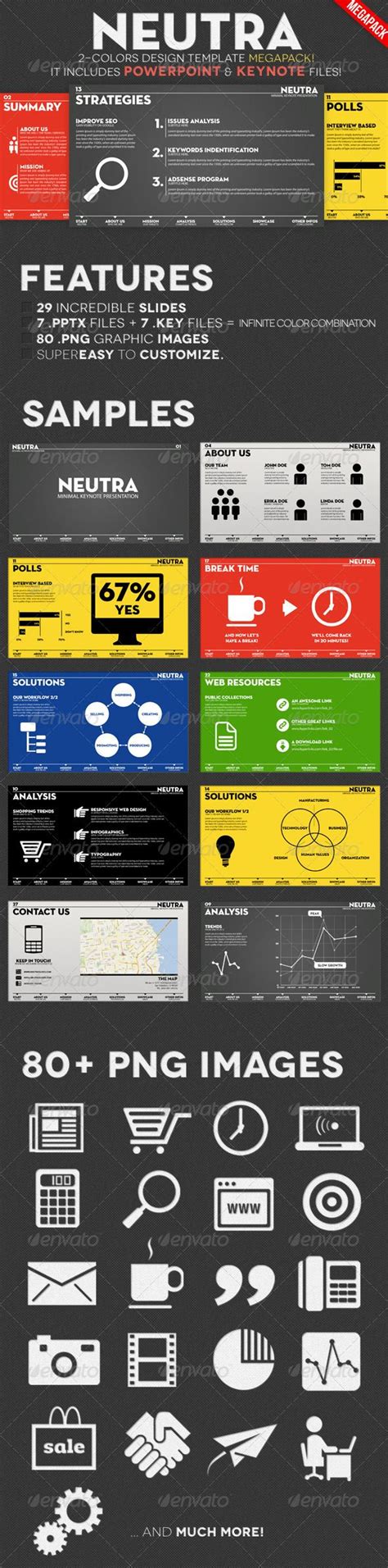 Neutra Two Colors Powerpoint And Keynote Pack Creative Powerpoint