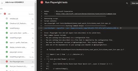 Playwright Scripts Are Not Getting Executed On Azure Devops Stack