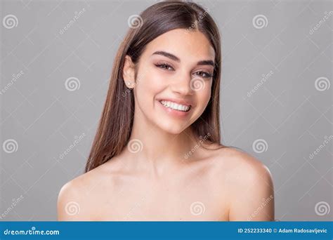 Beautiful Young Woman With Perfect Skin Portrait Of Beauty Model With