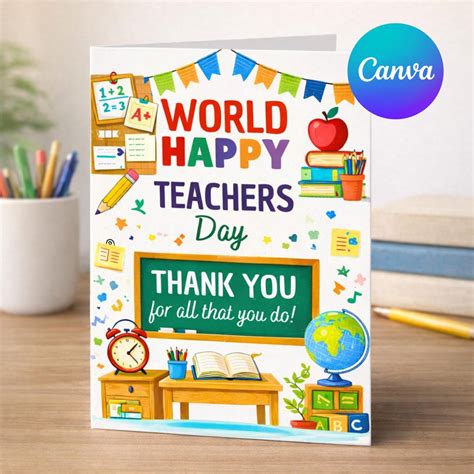 World Teachers Day Card Printable World Teachers Day T Happy