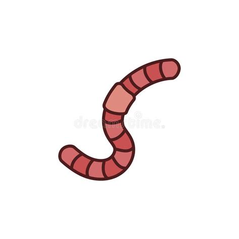 Worm Vector Concept Red Icon Earth Worm Sign Stock Vector