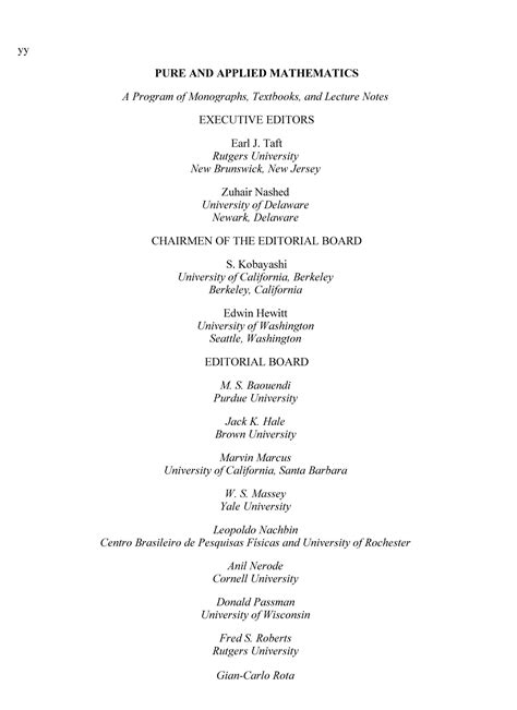 Solution Monographs And Textbooks In Pure And Applied Mathematics 105