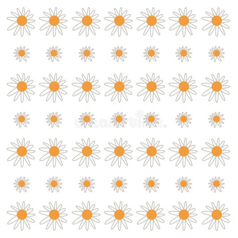 White Daisies On White Background Pattern Texture Stock Vector