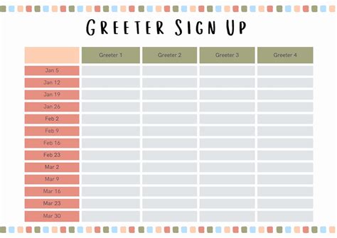 2025 Young Women Greeter Sign Up Etsy