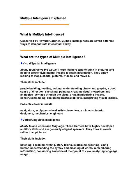 Learning Skills Step 7 Multiple Intelligence Explained Multiple