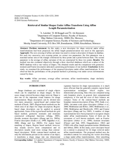 Pdf Retrieval Of Similar Shapes Under Affine Transform