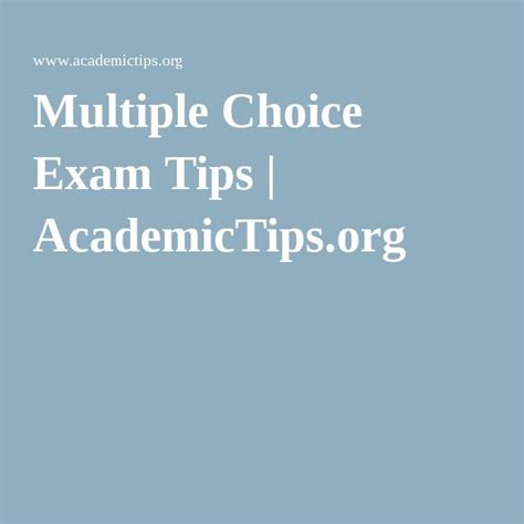 Multiple Choice Exam Tips Exams Tips Exam Multiple Choice