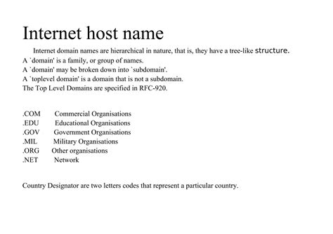 Internet Host Name Ppt
