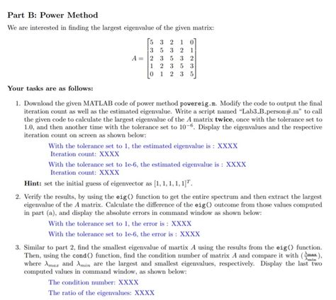 part b power method we are interested in finding the
