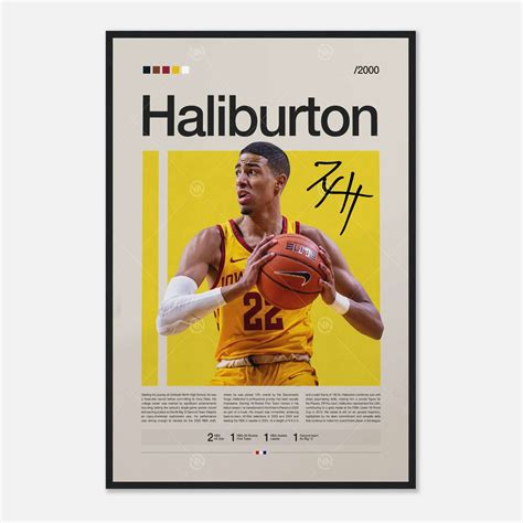 Tyrese Haliburton Poster Sports Poster Basketball Poster Full Size