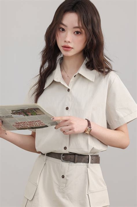 Polo Collar Dress With Buttons The Other Aesthetic